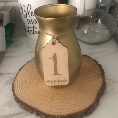 Rustic Wooden Table Number Tag // Farmhouse Style // Wedding Table ...