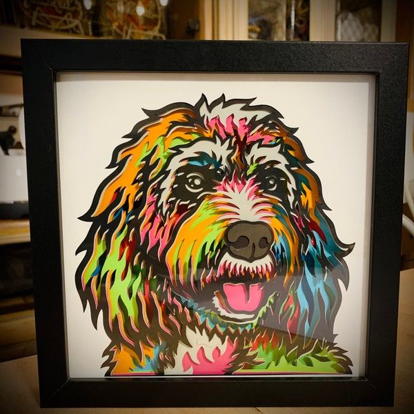 Cockapoo 3D Layer SVG/ Colorful Dog 3D Mandala/ 3D Dog Shadow Box ...