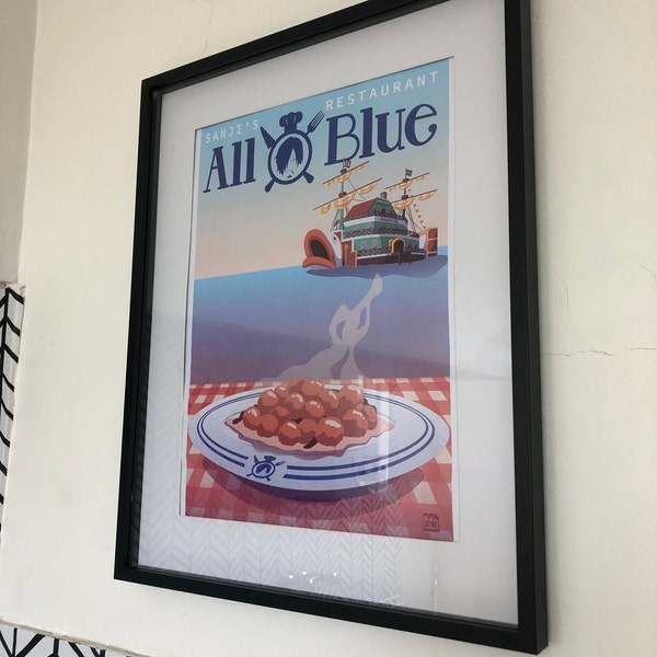 AFFICHE A3 || All Blue Restaurant - Manga Vintage - Etsy France