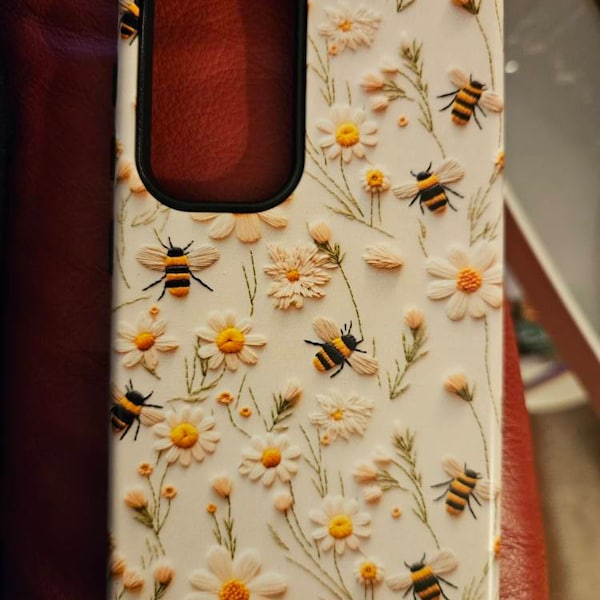 Afternoon Bee-light Spring Bumblebee Phone Case | Embroidery Print ...