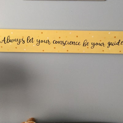 Always Let Your Conscience Be Your Guide Sign/pink Polka Dot/glittered ...
