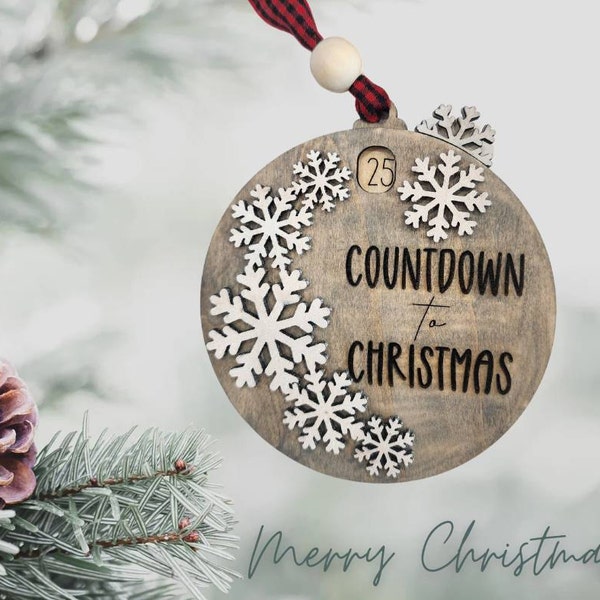 Christmas Tree Countdown Sliding Ornament | Star Lever Turning Calendar ...