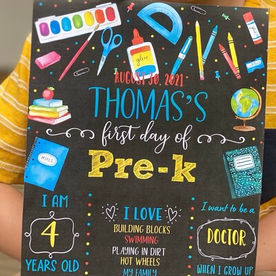 Editable First Day of Pre-k Sign First Day of Pre-kindergarten ...