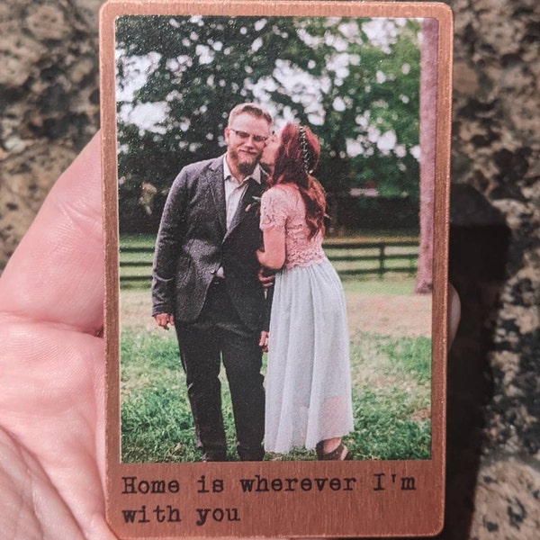 Personalised Solid Copper Wallet Photo Card, Wallet Insert, Wallet Card ...