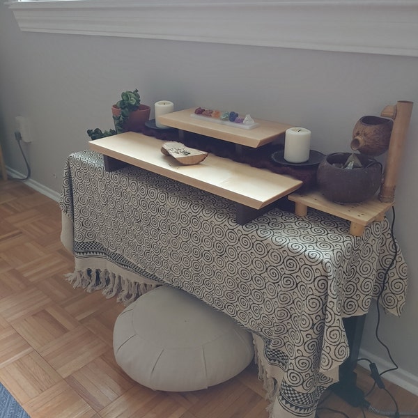 Table Top Altar Beautifully Made Out of Solid Maple and Walnut. 2 Tier ...