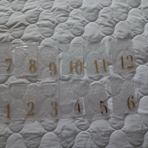 Frosted Acrylic Table Numbers - Frosted Acrylic Sign - Wedding Table ...