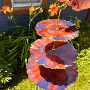 Two Tier Snack Serving Set Pioneer Woman Melamine Delaney Floral Dishes ...