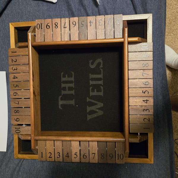 Personalized Large 4-player Shut the Box Game - Etsy