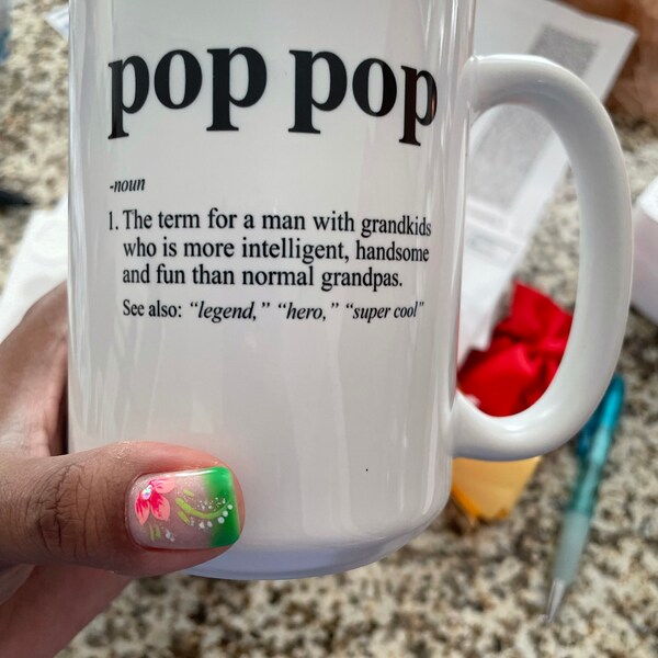 Pop Pop Definition Coffee Mug | Poppop Definition | Pop-pop Defined ...