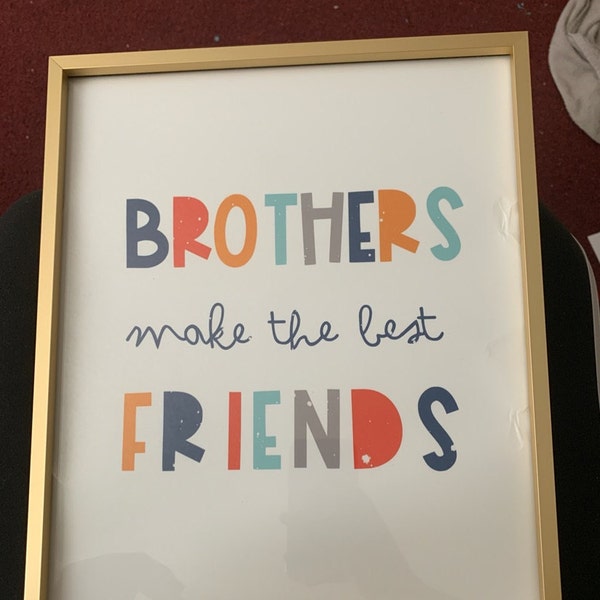 Brothers Make the Best Friends Printable Art, Navy Blue Prints, Boy ...