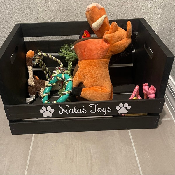 Small Dog Toy Box Toy Crate Pet Storage Pet Toy Crate Customized Pet ...