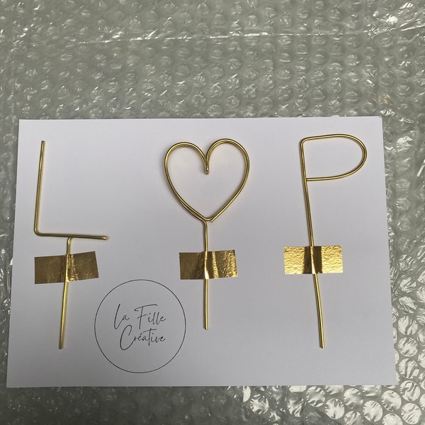 Photo Holder Wedding Cake Topper - Initials Wedding Cake Topper - Wire ...