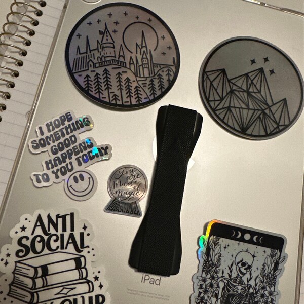 Holographic Reader Tarot Card Sticker Spooky Books Skeleton Sticker for ...