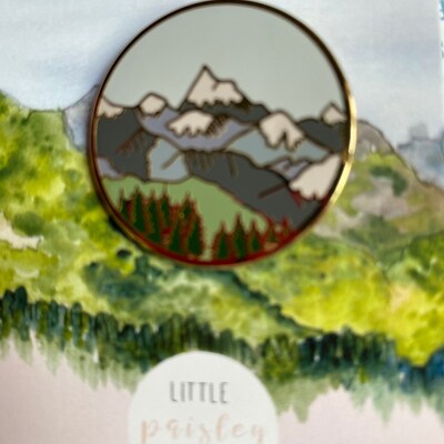 Mountains Enamel Pin Pin Badge Hard Enamel Pin Gold Enamel Lapel Pin ...