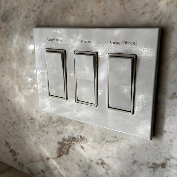 Custom Labeled Metal 3 Gang Rocker Switch Plate: Modern Design - Etsy
