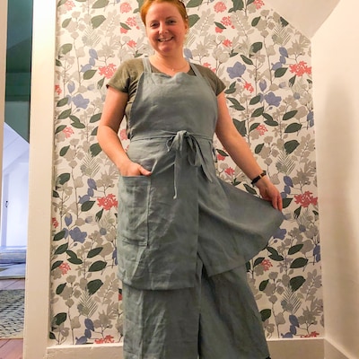Pottery Apron With Pants/sewing Pattern/ Potter's Split Leg /cross Back ...