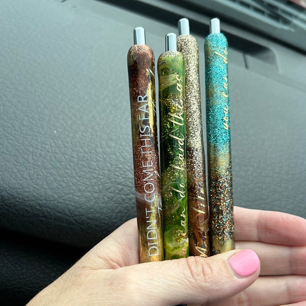 Turquoise Themed Glitter Gel Pens-customizable - Etsy