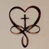 Eternal Love: Infinity Heart Cross Metal Wall Art - Steel, Copper ...
