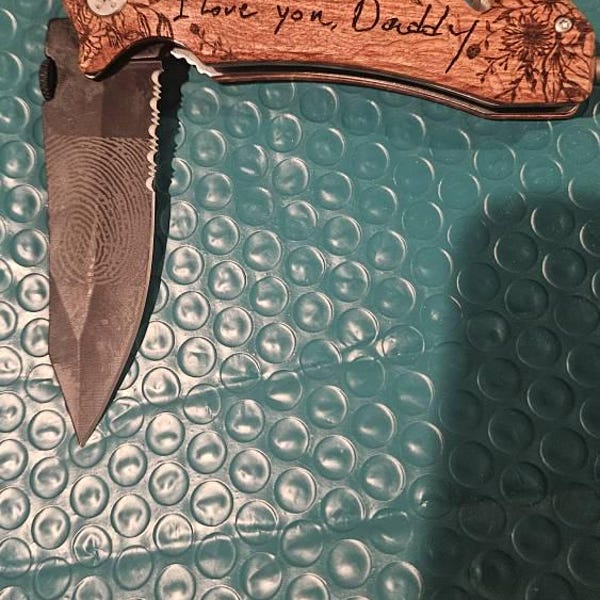 Customizable Laser Engraved Floral Pattern Bison River Rescue Knife - Etsy