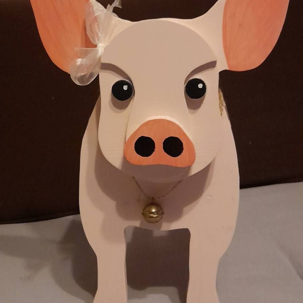 Scroll Saw Pattern, Pig Planter, Farm Animal, Garden Ornament, Planter ...