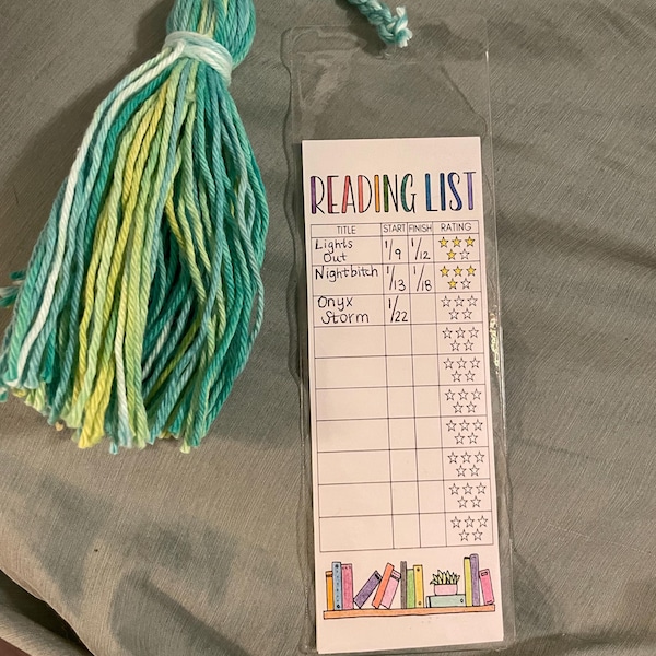 Reading List Printable Bookmarks Bundle Downloadable Digital Bookmark ...