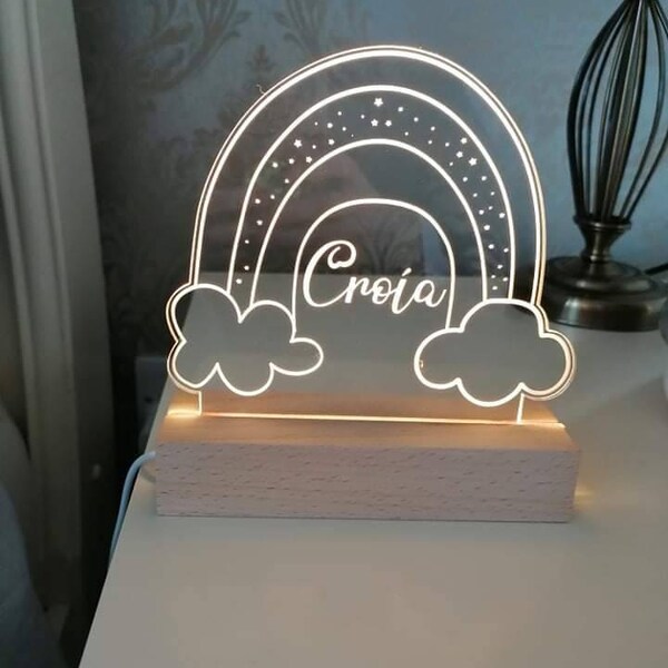 Personalized Night Light, Baby Birth Gift, Nursery Light, Fairy Tale ...