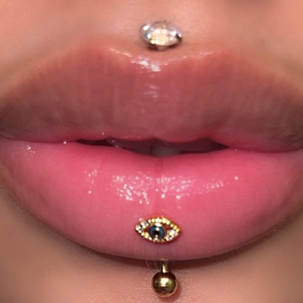 16G Evil Eye Eyebrow Ring/rook Barbell/curved Barbell/rook Earring/rook ...