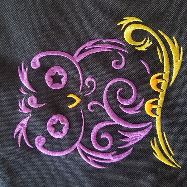 Swirly Owl - Machine Embroidery Design, Wise Owl Outline Embroidery ...
