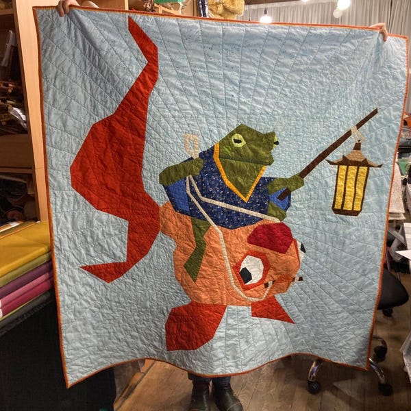 Frog and Goldfish FPP Quilt Pattern | the Quest (PDF Download) - Etsy