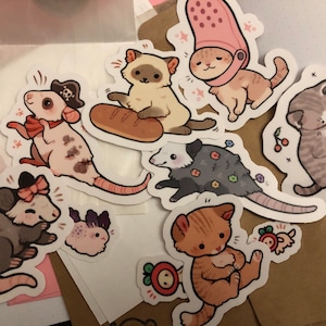 Feline Friends Sticker Set of 4 / Cat Meme Stickers / Kitten Stickers ...