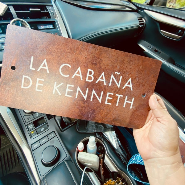 House Number Sign Printed Rust Effect Address Signage - Rusty Effect ...