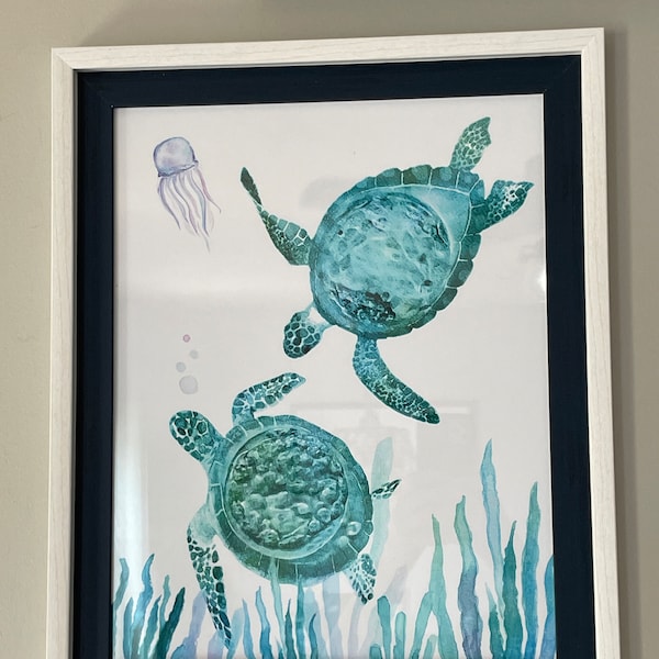Custom Embryo Sea Turtle Wall Art Ocean Nursery Decor - Under the Sea ...