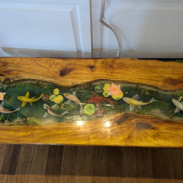 Koi Fish Table, Resin Art, Modern Table, Kitchen Table, Epoxy Table ...