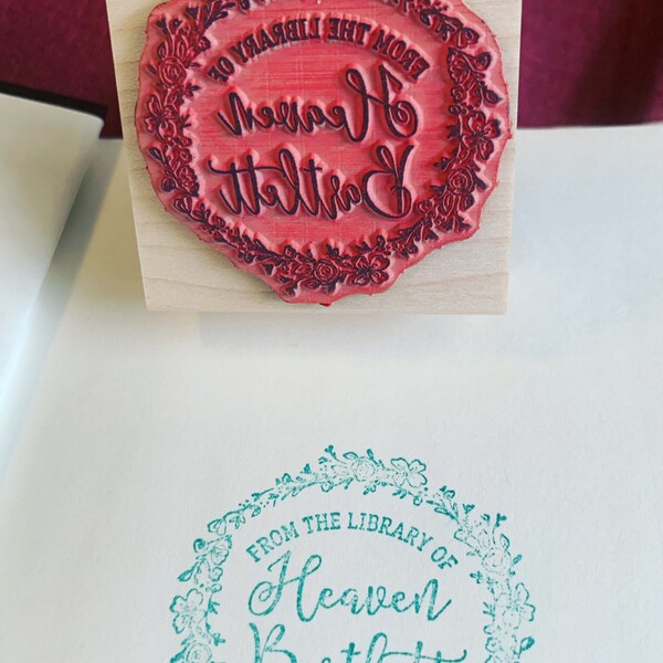 Library Stamp #1 - Wooden or Self-inking - Calligraphy - Bookplate, Ex ...