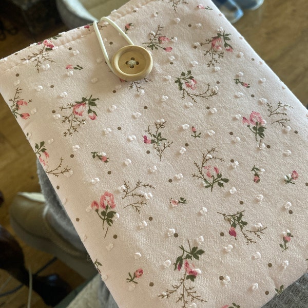 Flowers Kindle Sleeve, Pink Rose Kindle Pouch, Padded Kindle Cover ...