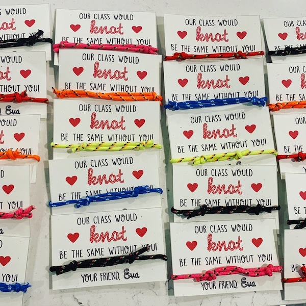 Knot Valentine Cards PRINTABLE Friendship Bracelet Valentine's Day Card ...