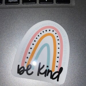 Be Kind Rainbow Sticker Water Bottle & Laptop Sticker - Etsy