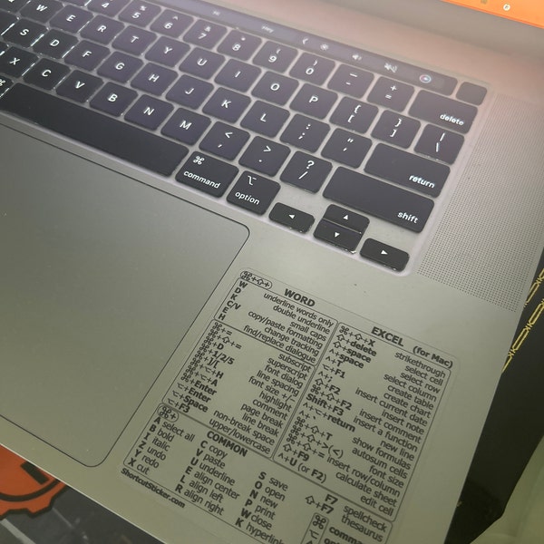 Excel for Mac Cheat Sheet Reference Guide Shortcut Sticker Black Vinyl ...