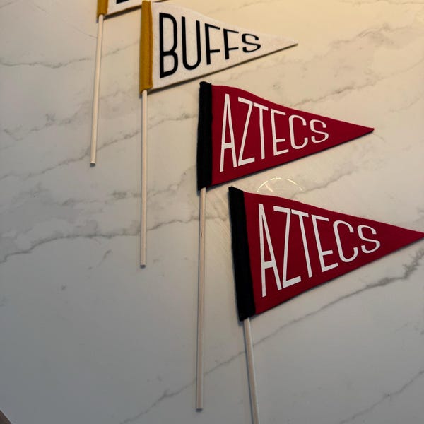 Custom Pennant on a Stick: Felt Personalized Word or Name Mini Pennant ...