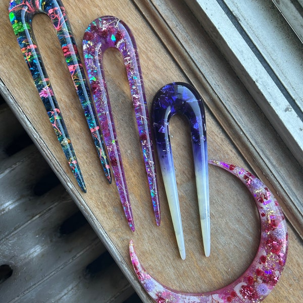 Glowing in the Dark, Crescent Moon Hair Fork, Horn Hair Stick, Kanzashi ...