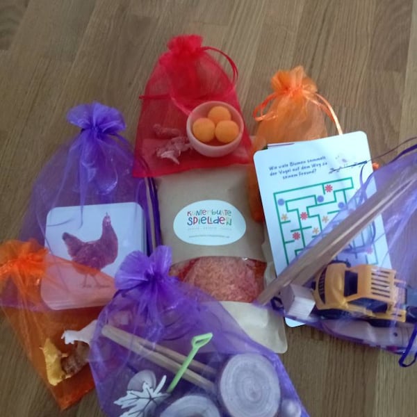 Montessori Play Set: Puzzle Game With Wooden Sticks & Motif Cards ...