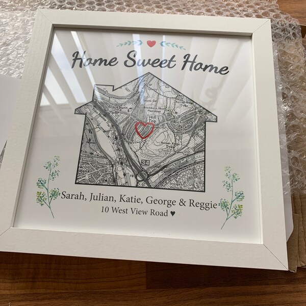Personalised New Home Map Gift VA004 - Etsy UK