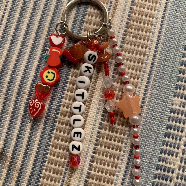 Personalized Keychain // Beaded Keychain // Colorful // Cute // Gift ...