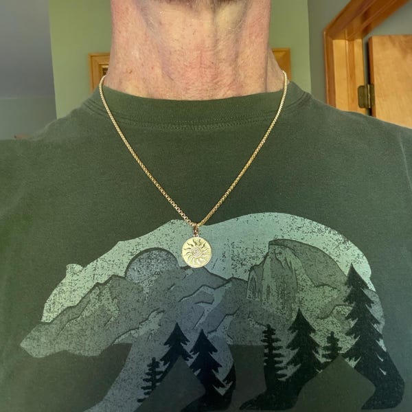 14K Solid Gold Saint George Necklace, Personalized Sovereign Pendant ...