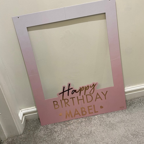 Personalised Rose Gold Pink Birthday Photo Frame - DIY Selfie Frame ...
