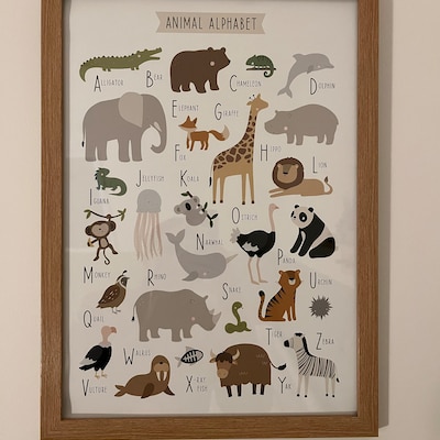 Animal Alphabet Print Safari Alphabet Poster Safari Nursery Decor ...