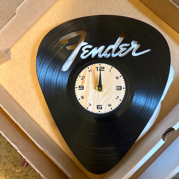 GUITAR PICK Fender Strat Vinyl Record Clock - Etsy