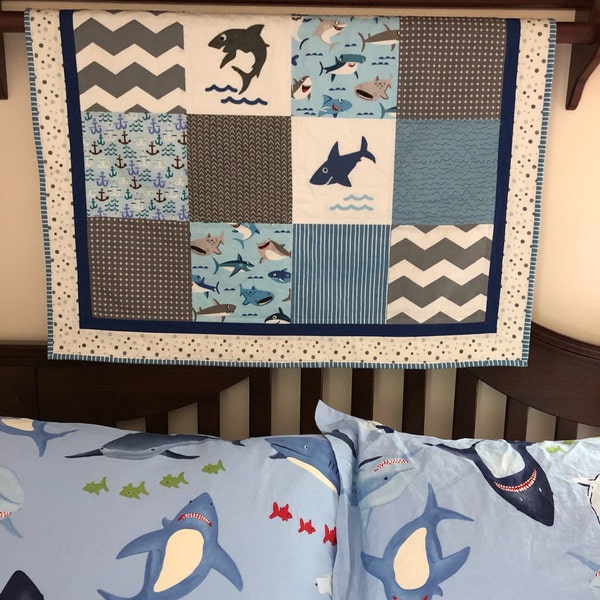 Shark Quilt/baby Shark Quilt/undersea Quilt/marine Quilt/undersea ...
