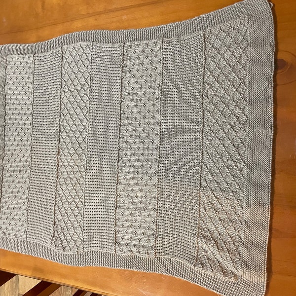 EASY Blanket Knitting Pattern Jasper Small/baby Blanket Large Sofa ...