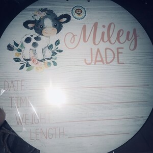 Wolf Birth Stat Sign Round Wood Birth Stat Sign Wilderness - Etsy